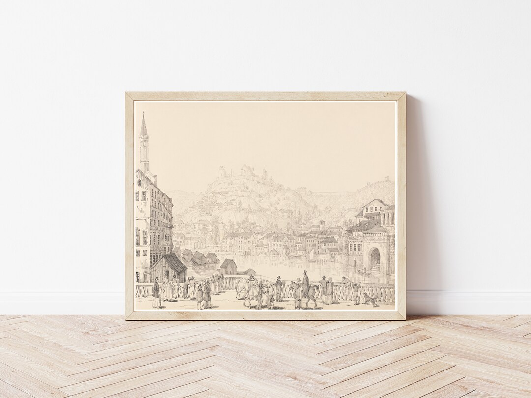 Verona Italy View 1840 Drawing | Fine Art Print - Etsy