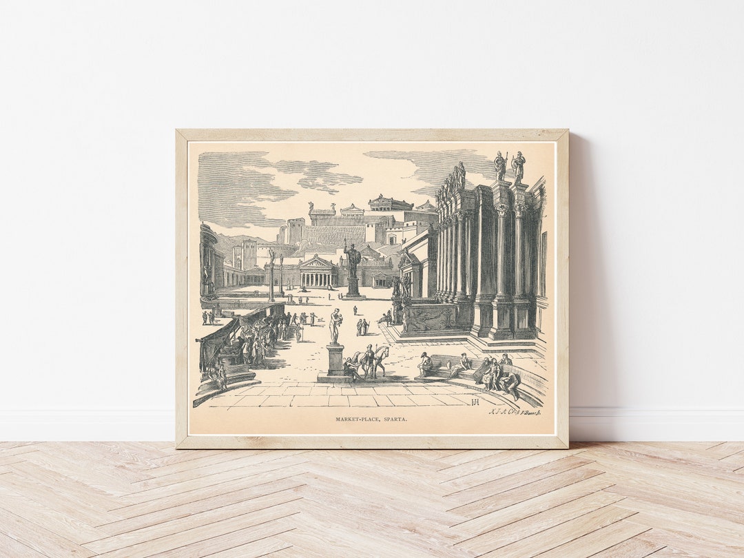 Ancient Sparta Greece 1885 Engraving Illustration | Fine Art Print - Etsy
