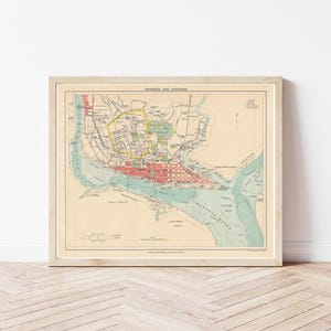 Yangon Myanmar 1909 Map | Fine Art Print - Etsy