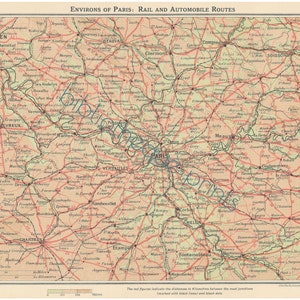 Paris France 1938 Map | Fine Art Print - Etsy