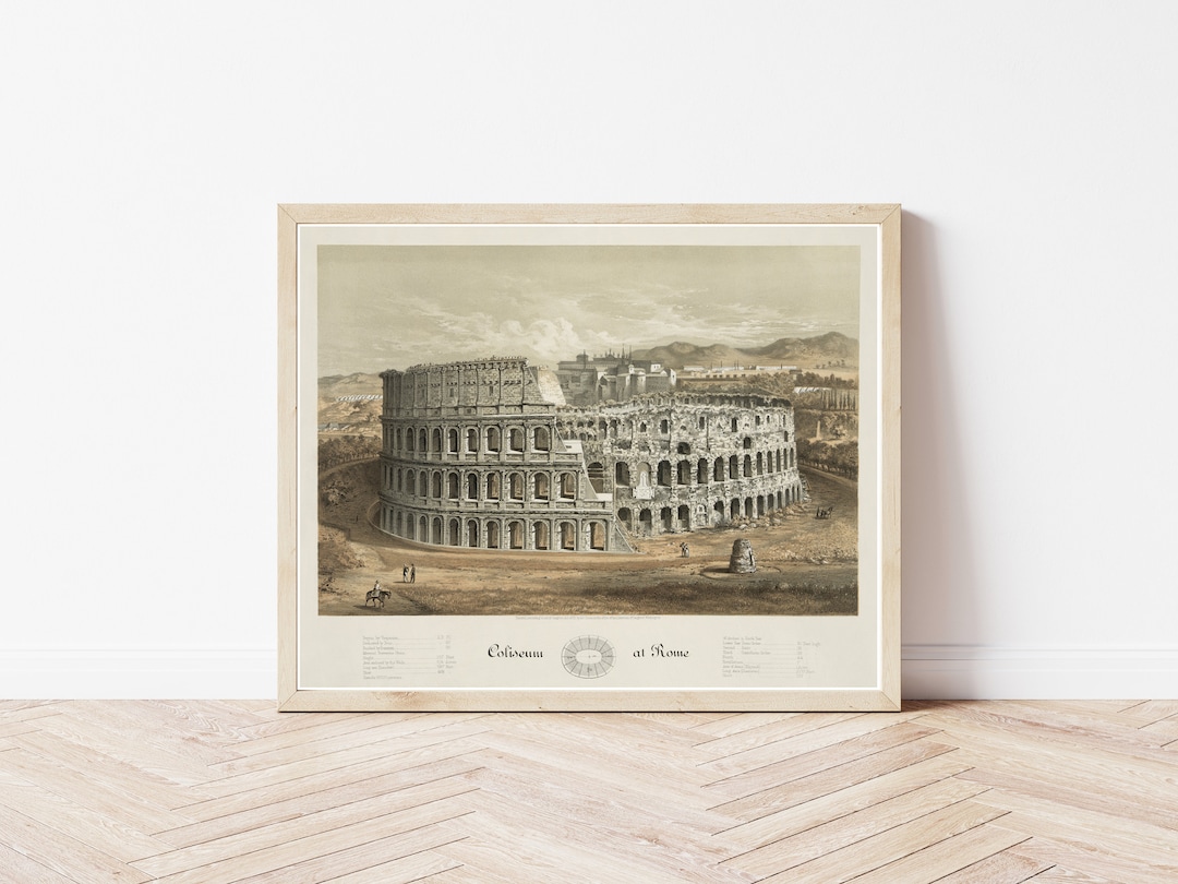 Roman Colosseum Rome Italy View 1872 Lithograph Illustration | Fine Art ...