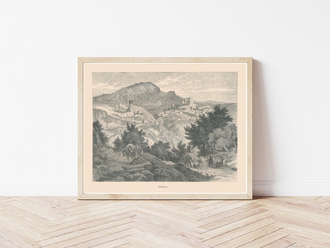Subiaco Italy View 1877 Engraving Illustration | Fine Art Print - Etsy