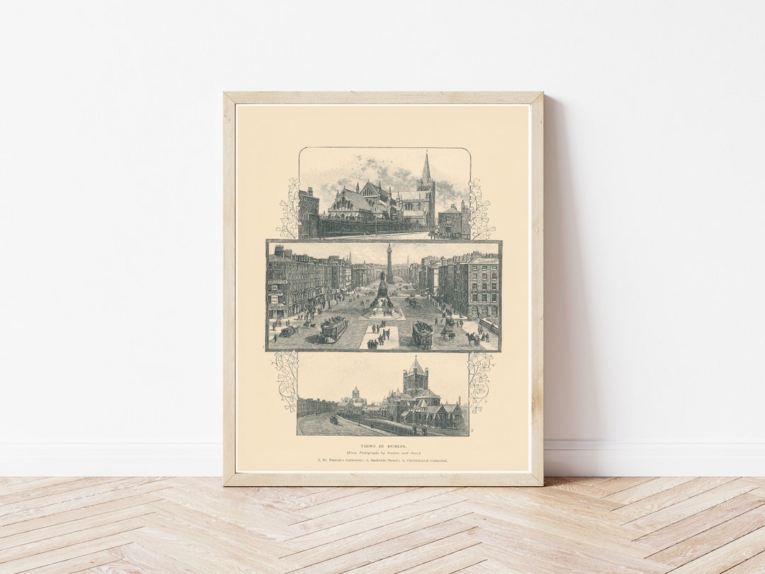 Dublin Ireland Views 1885 Engraving Illustration | Fine Art Print - Etsy