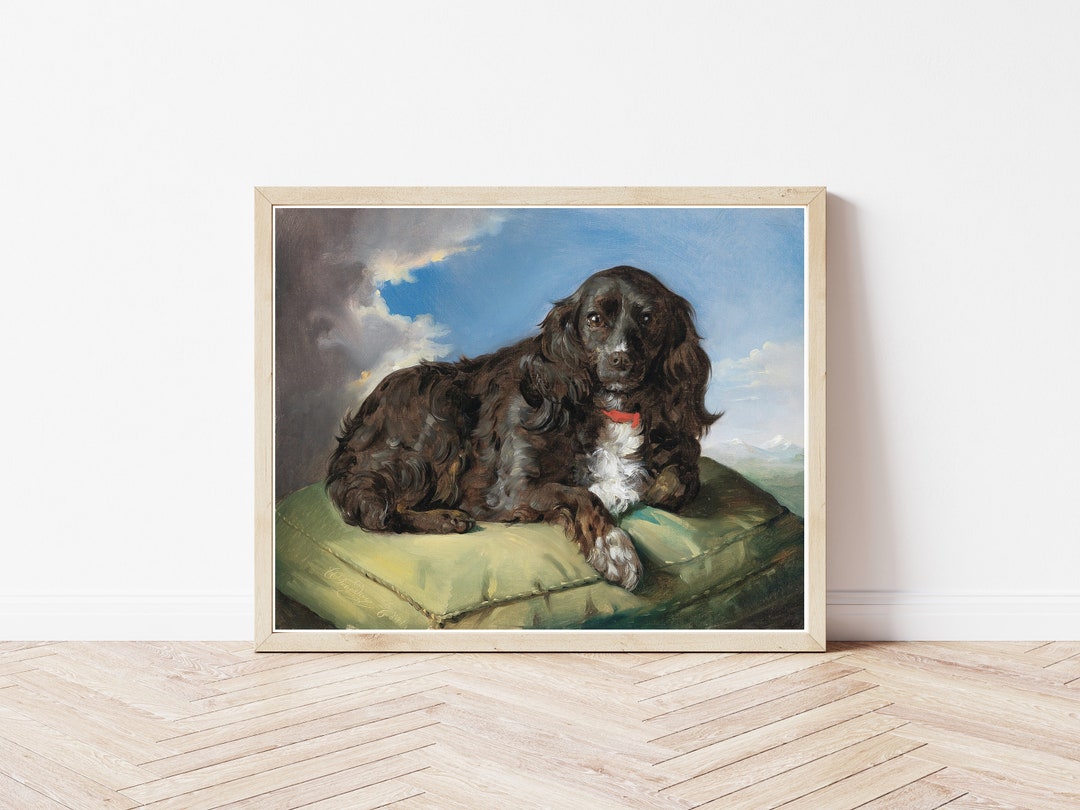 Cocker Spaniel Dog Portrait Circa 1850 Oil Painting | Fine Art Print - Etsy