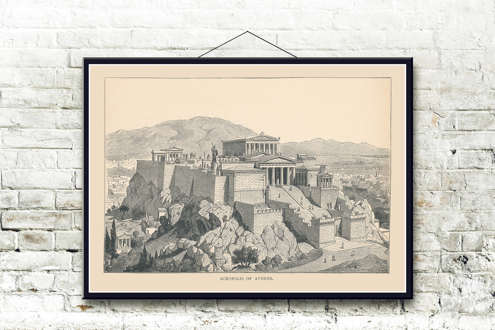 Acropolis of Athens Ancient Athens Greece 1885 Engraving | Etsy