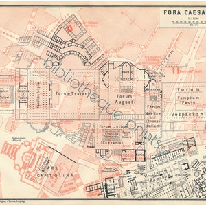 Forum of Caesar Rome Italy 1897 Map | Fine Art Print - Etsy