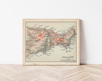 Old Capri Italy Map 1794 Vintage Italian Island Atlas Poster - Etsy