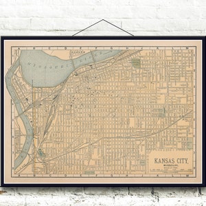 Kansas City Map Art Print / KC Chiefs Poster Digital Print / | Etsy