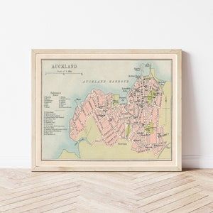Auckland New Zealand 1893 Map | Fine Art Print - Etsy