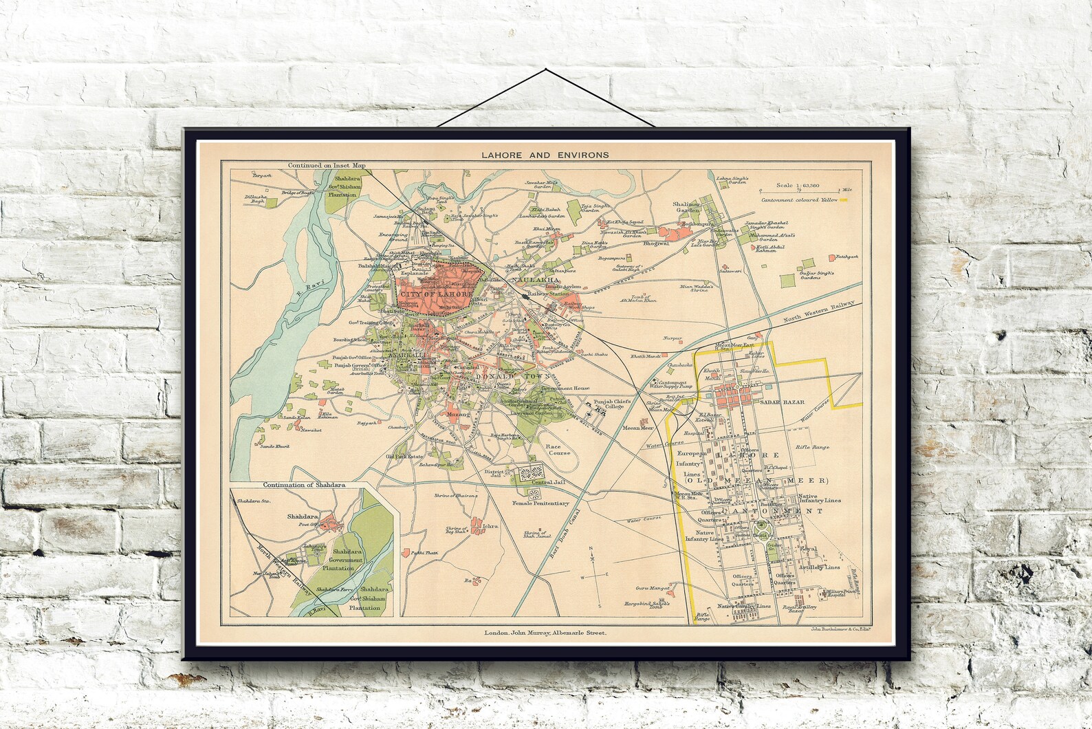 Lahore Pakistan 1909 Map Fine Art Print - Etsy
