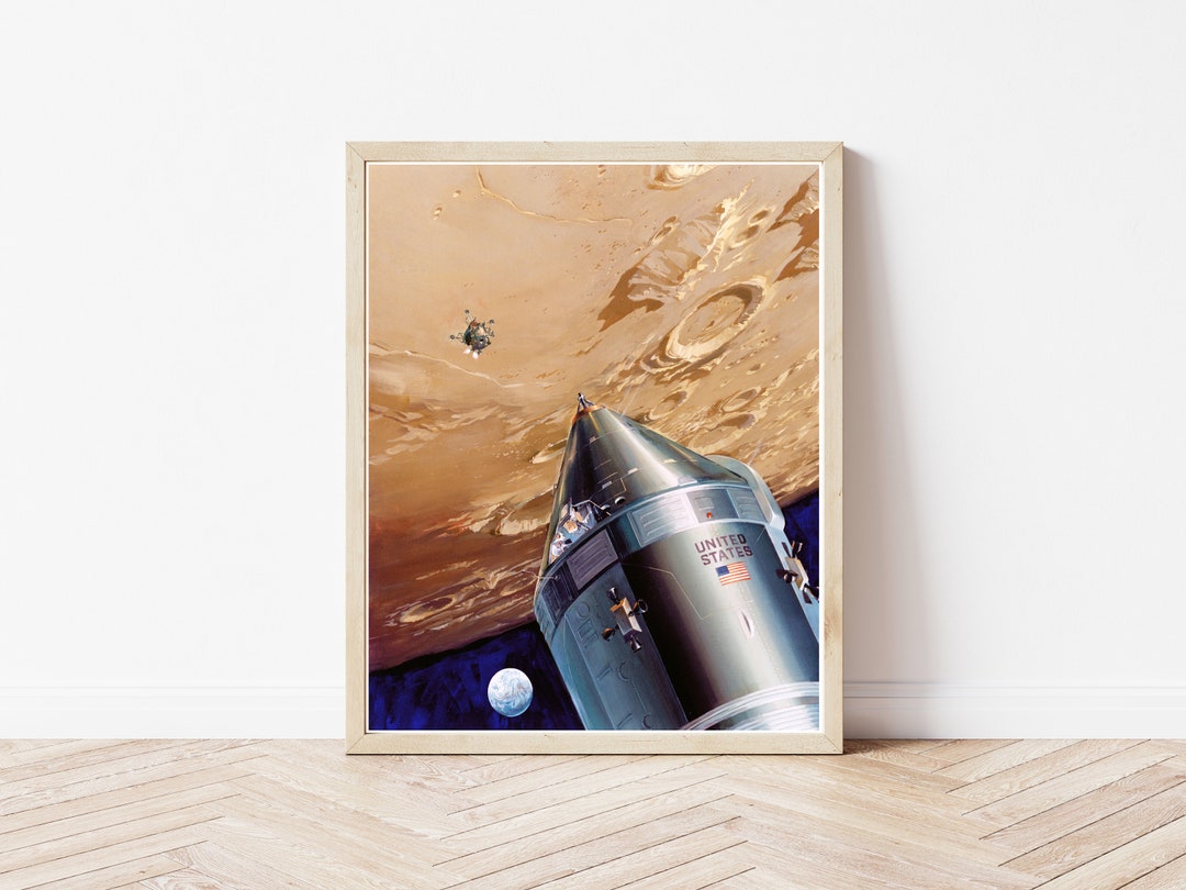 NASA Apollo Moon Landing Concept Art 1969 Painting | Fine Art Print - Etsy