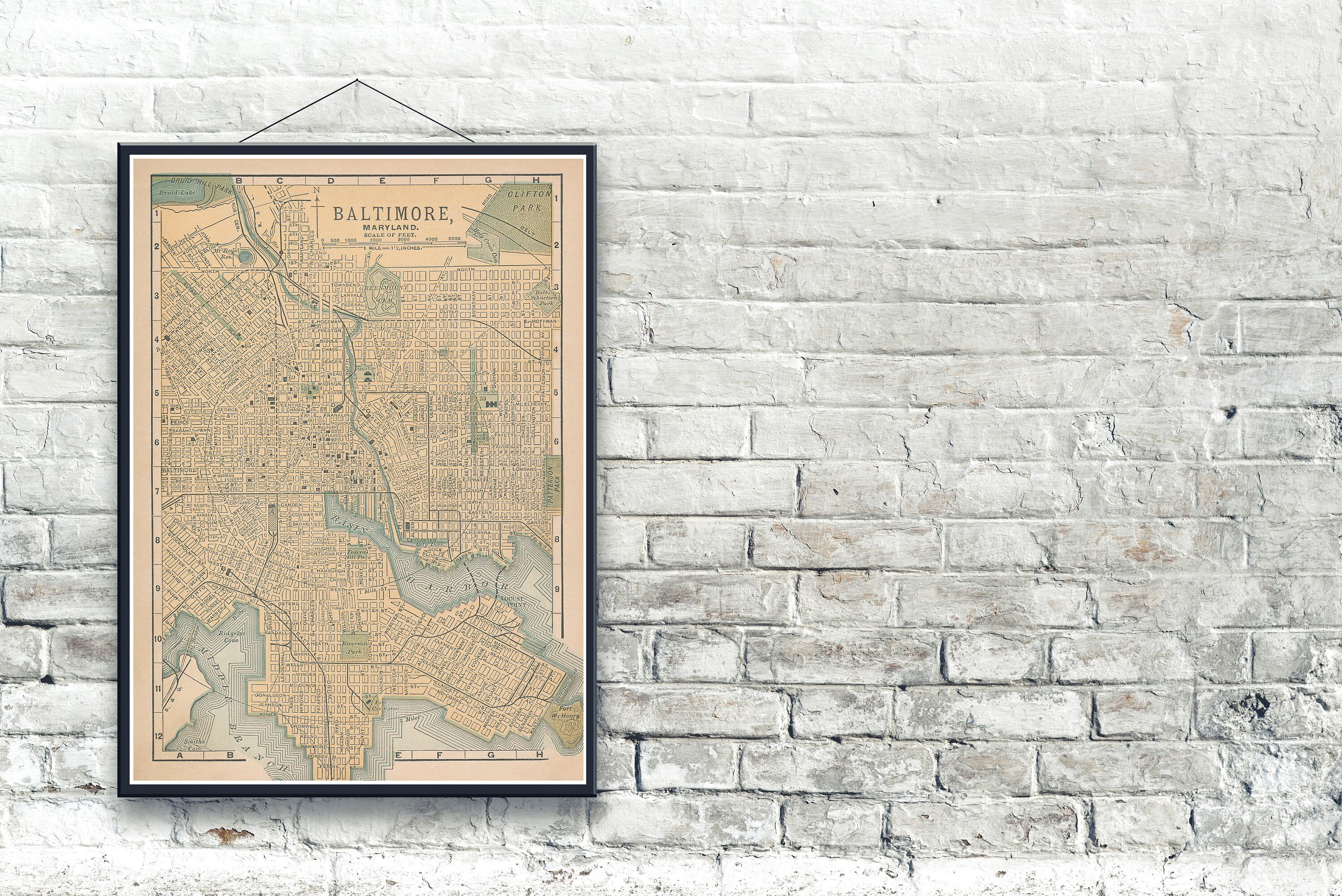 Baltimore Maryland 1893 Map Fine Art Print - Etsy