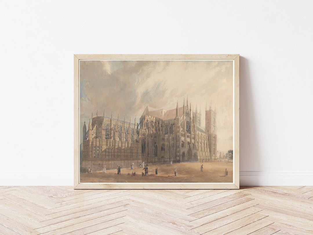 Westminster Abbey London England United Kingdom Circa 1825 Lithograph ...
