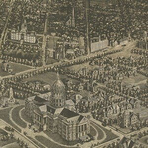 Denver Colorado 1887 Bird's Eye View Map | Fine Art Print - Etsy