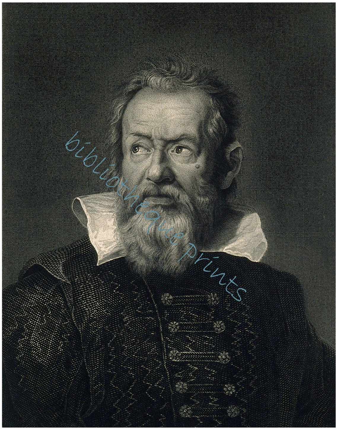 Galileo Galilei Portrait 1635 Etching reprinted in 1836 | Etsy