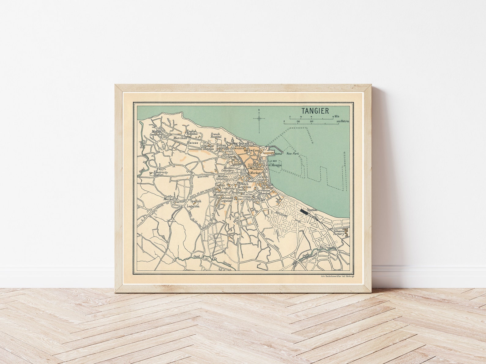 Tangier Morocco 1923 Map Fine Art Print | Etsy
