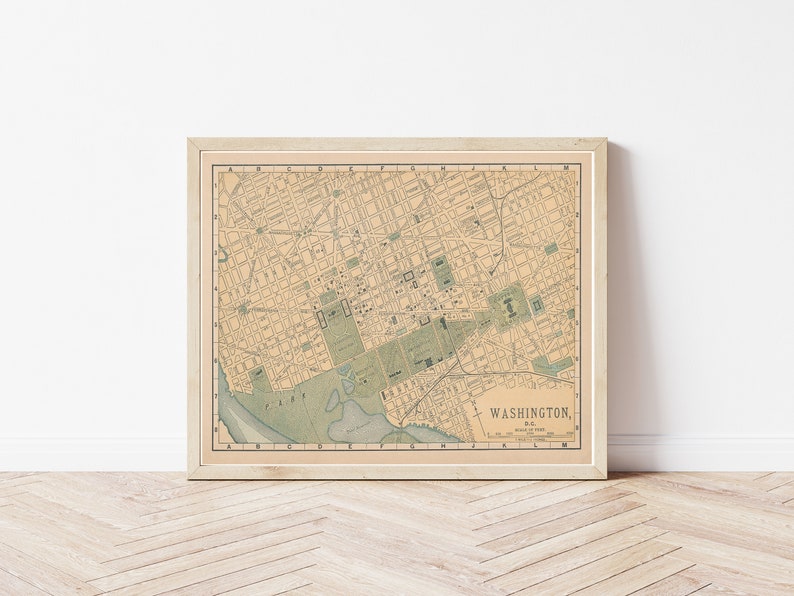 Washington DC 1893 Map Fine Art Print - Etsy