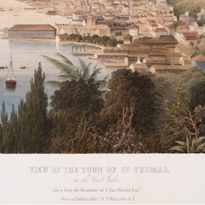 St Thomas Virgin Islands View 1843 Lithograph Illustration | Fine Art ...