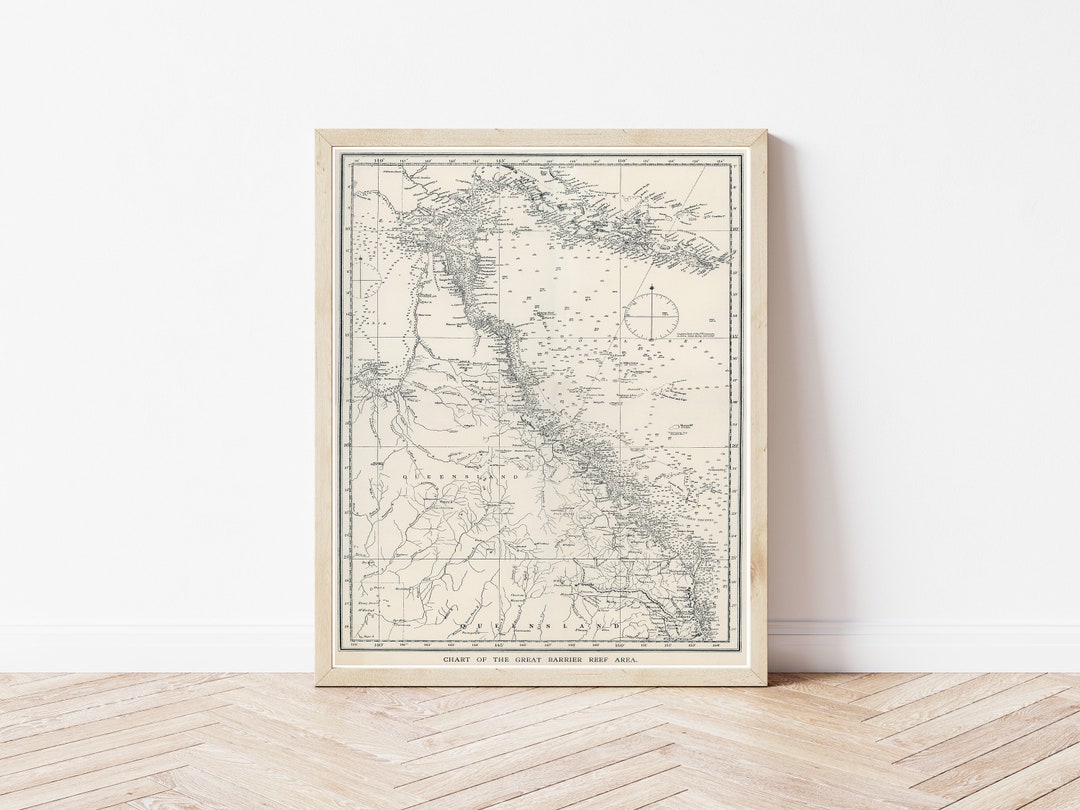 Barrier Reef Australia 1893 Chart | Fine Art Print - Etsy