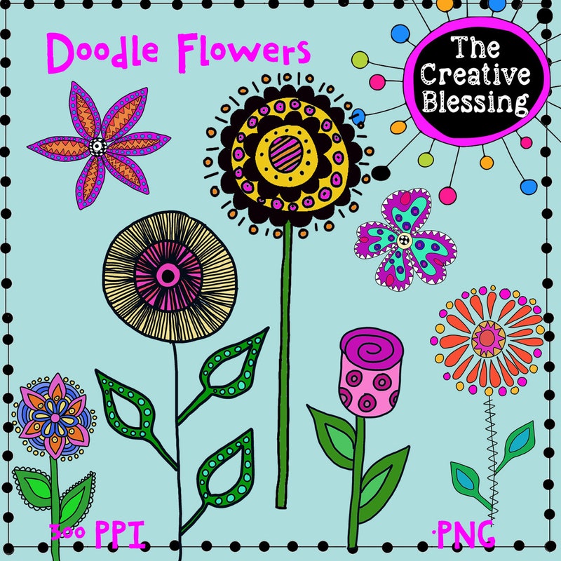 Flower Doodles - Etsy