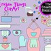 Hand Drawn Kitchen Clip Art, Mittens, Blender, Toaster Clipart Digital ...