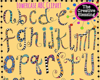 Watercolor Letters Clip Art Set - Doodle Elements - Alphabet, Lowercase ...