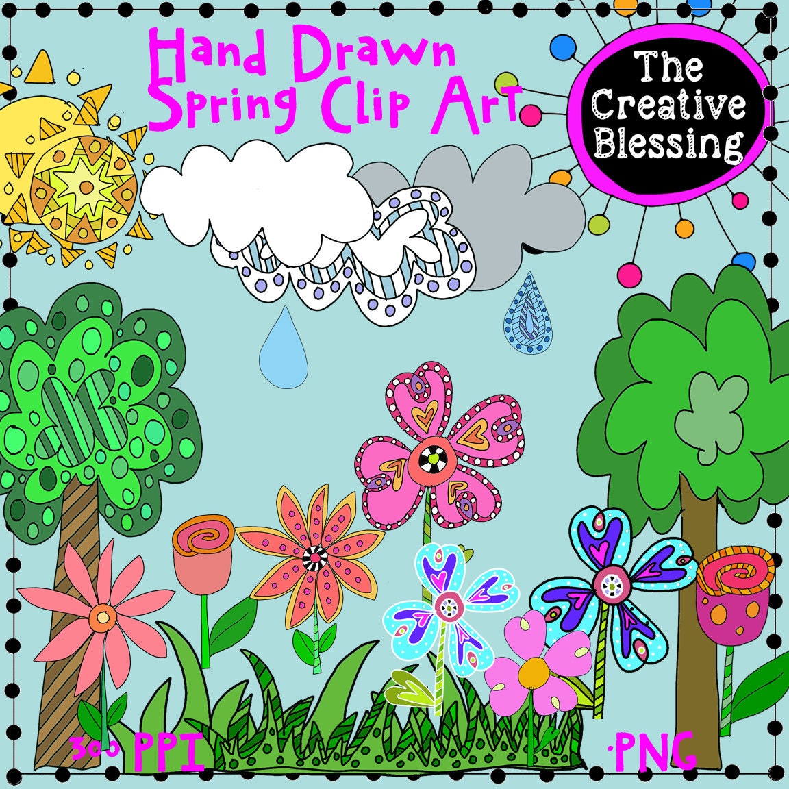 Spring Rain Clipart Black And White