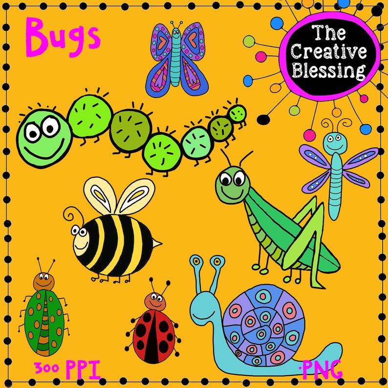 Hand Drawn Doodle Bug Clip Art Digital Stickers - Etsy