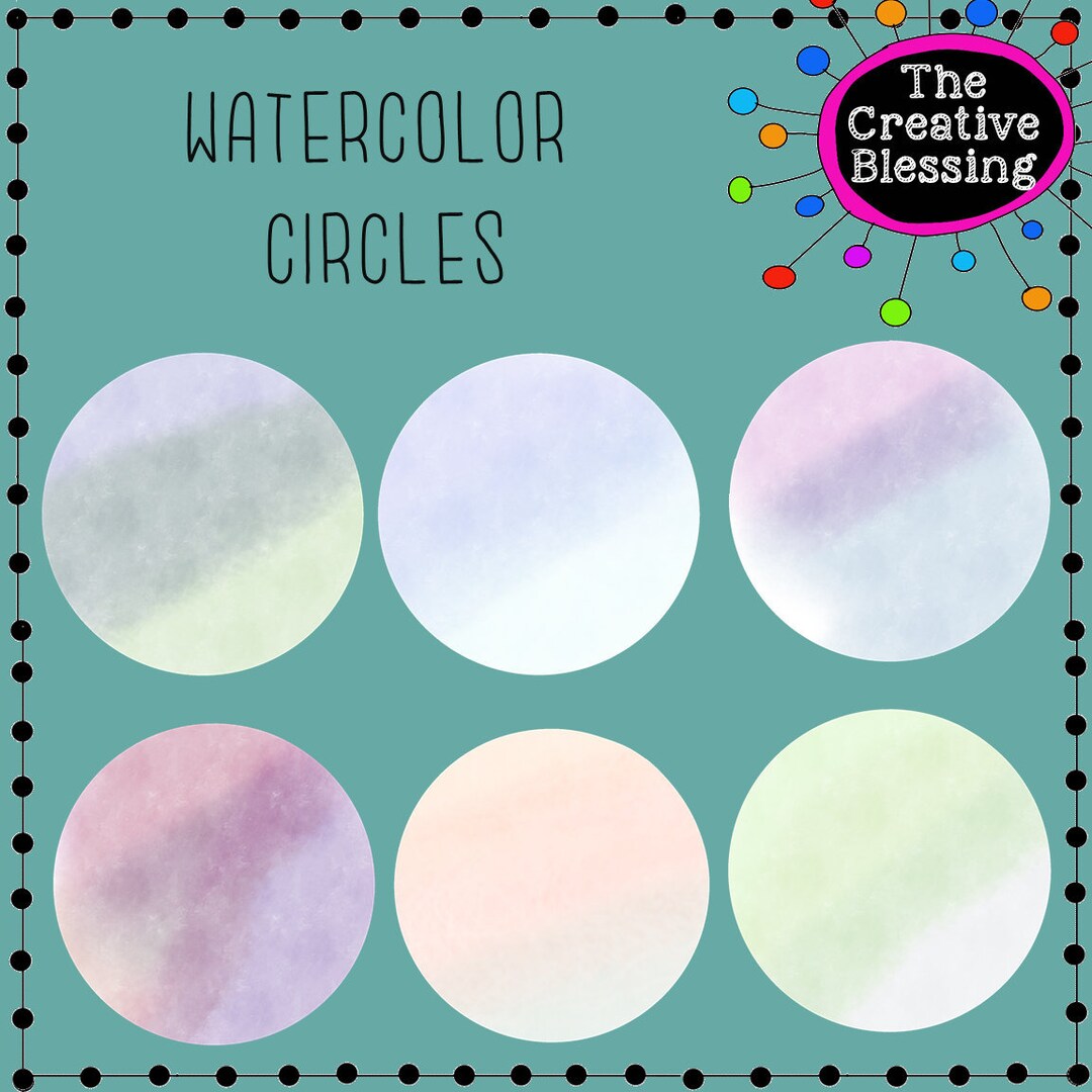 Watercolor Circles Clipart - Etsy