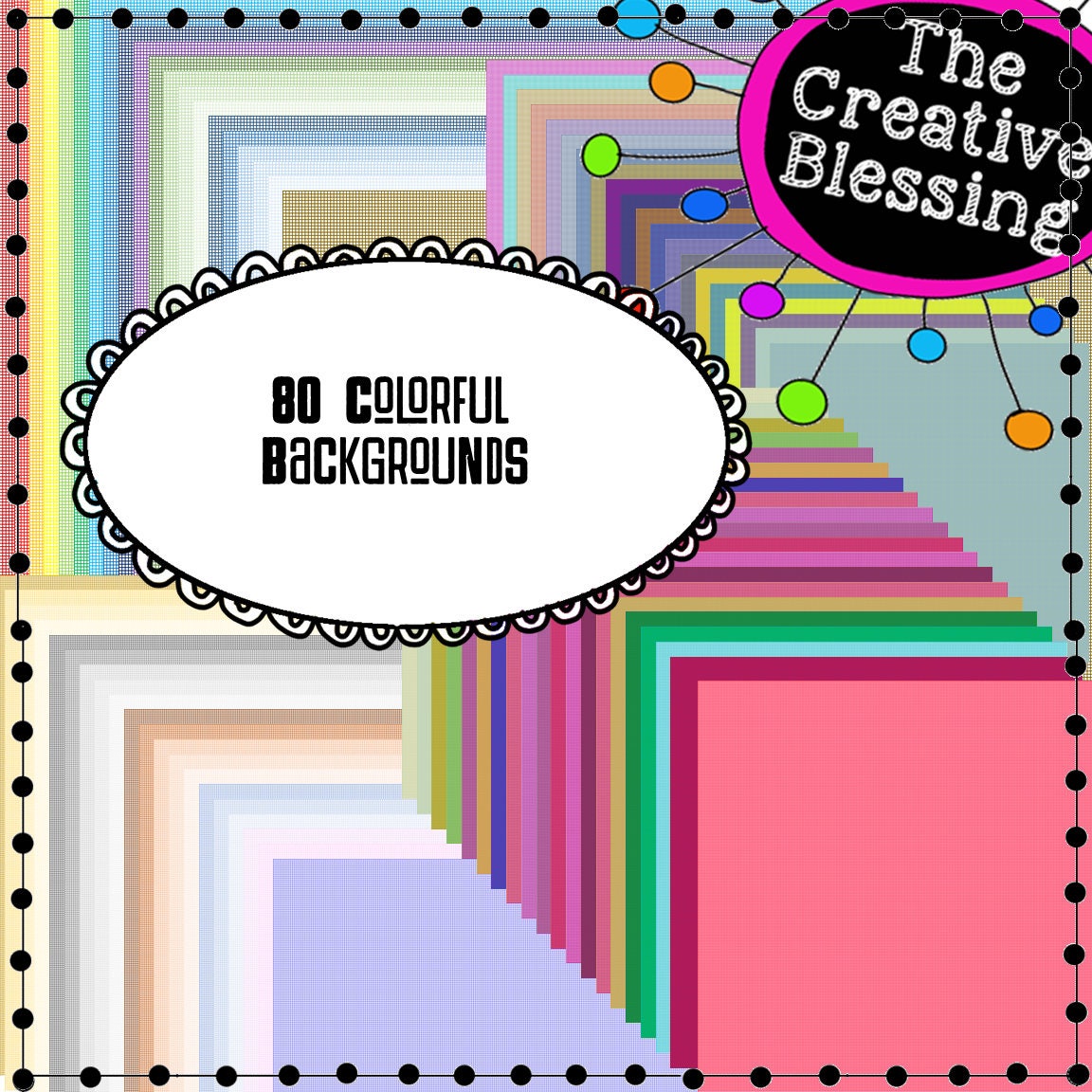 80 Colorful Backgrounds - Digital Papers - Etsy