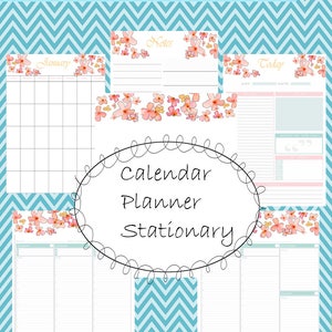 Printable Flower Planner, Calendar, Notes, Stationery, Agenda, Pretty ...