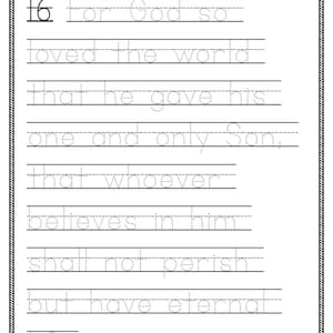 Bible Verse Copy Work Pages, Handwriting Practices, Printables, Digital ...