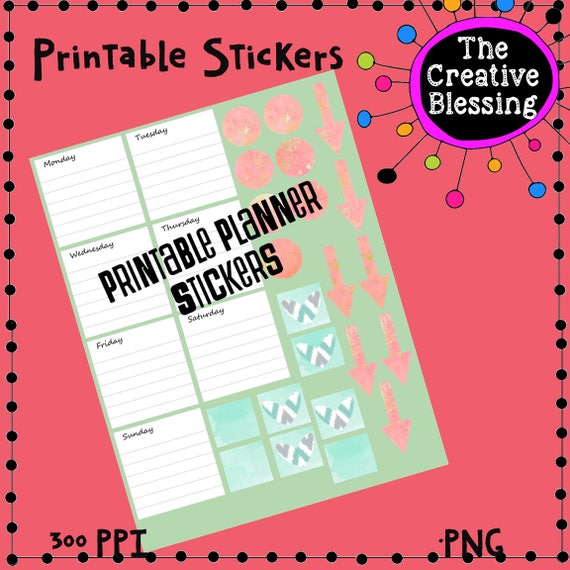 Printable Planner Stickers and Clip Art | Etsy