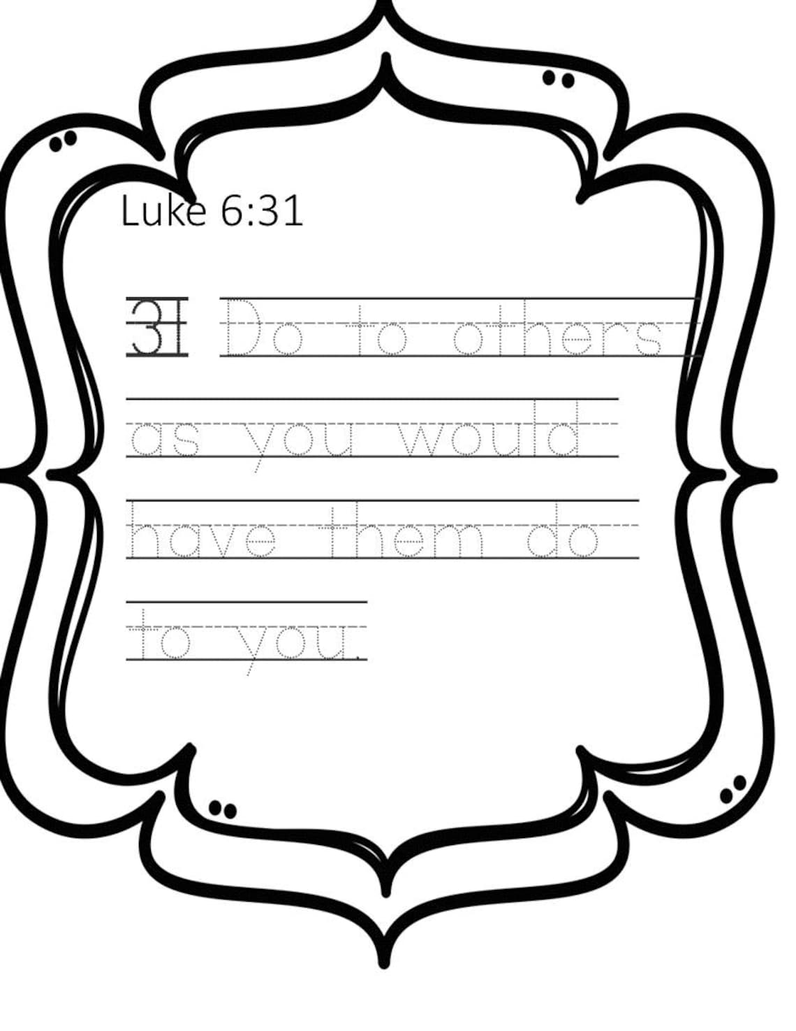 Bible Verse Copy Work Pages, Handwriting Practices, Printables, Digital ...