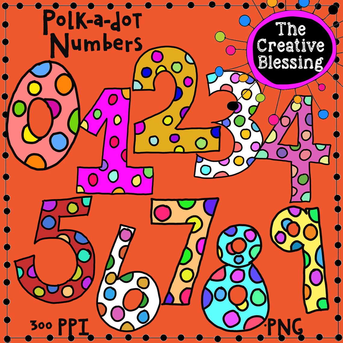 Hand Drawn Doodle Colorful Number Clip Art PNG Images Instant Download ...