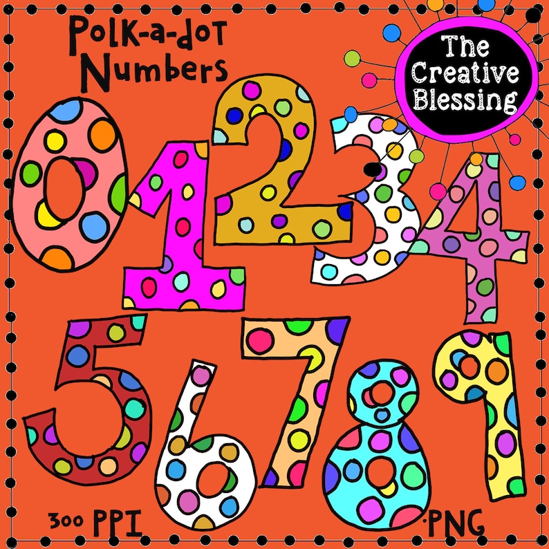 Hand Drawn Doodle Colorful Number Clip Art PNG Images Instant Download ...