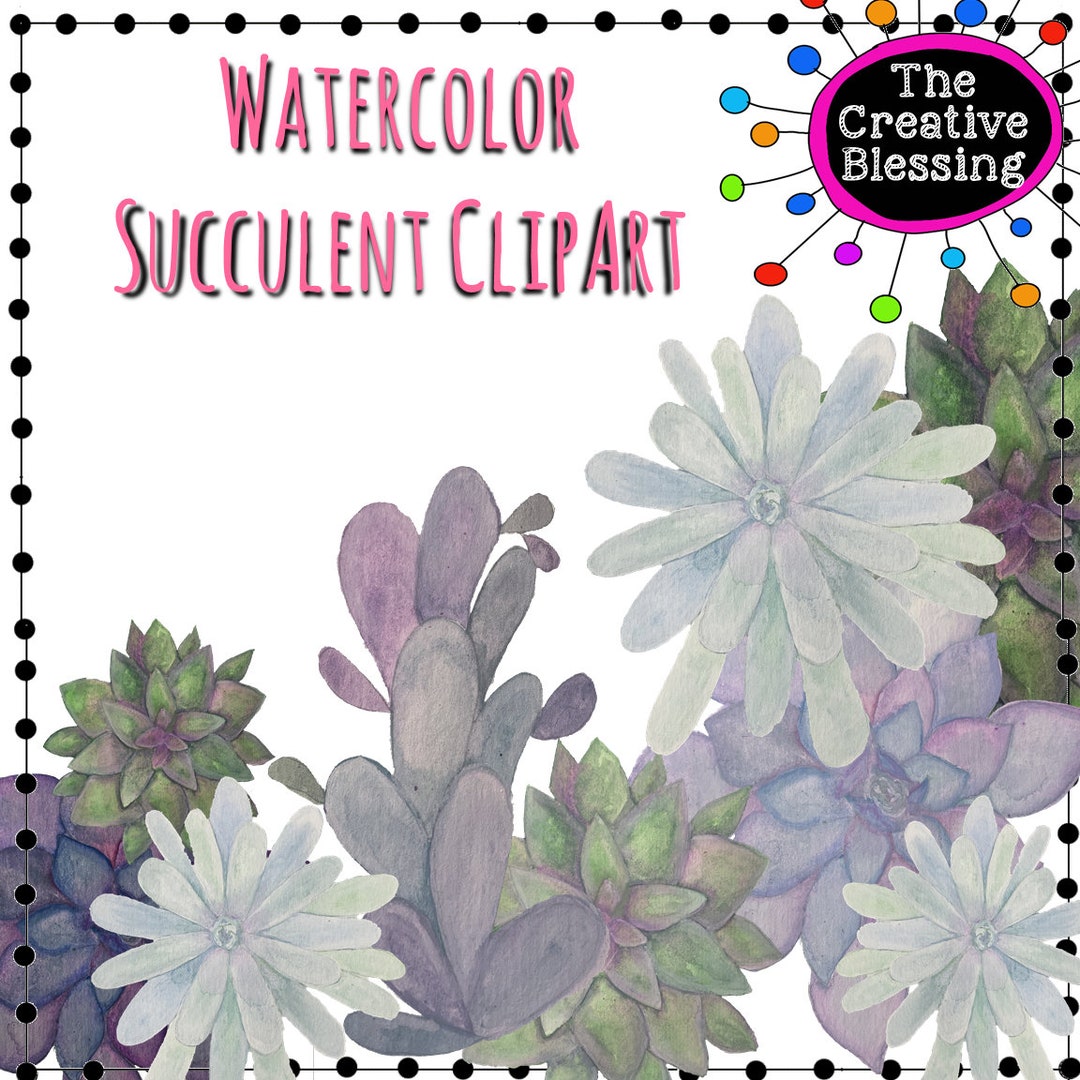 Succulent Watercolor Clipart - Etsy
