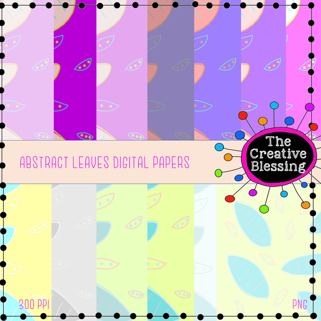 Unique Digital Papers, Abstract Leaves, Pretty Backgrounds - Etsy
