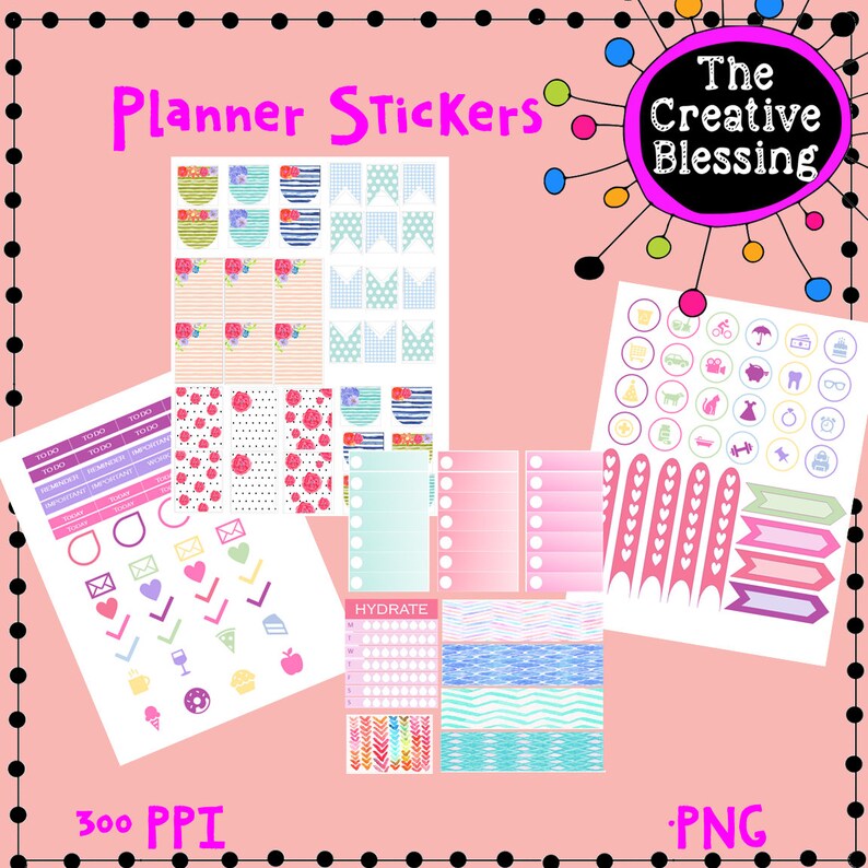 Watercolor Flower Printable Planner Stickers - Etsy