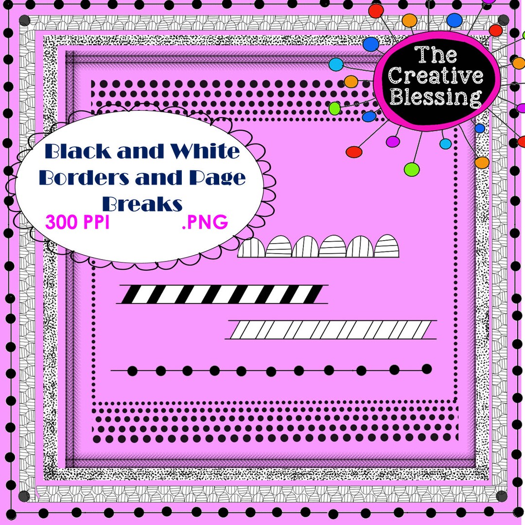 Doodle Borders Frames Clip Art Page Divider Hand Drawn Clip Art Digital ...