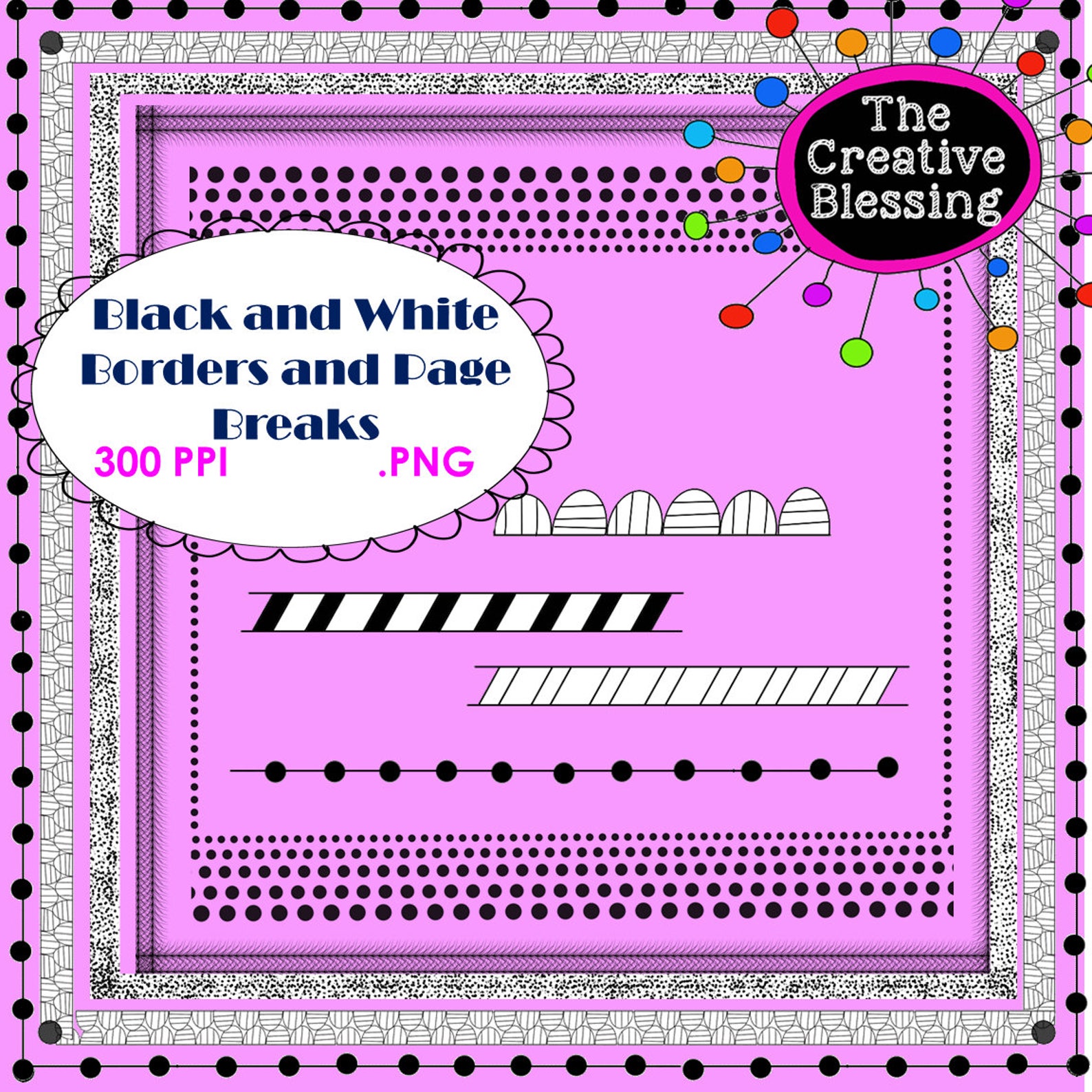 Page Borders and Page Breaks Hand Drawn Clip Art - Etsy