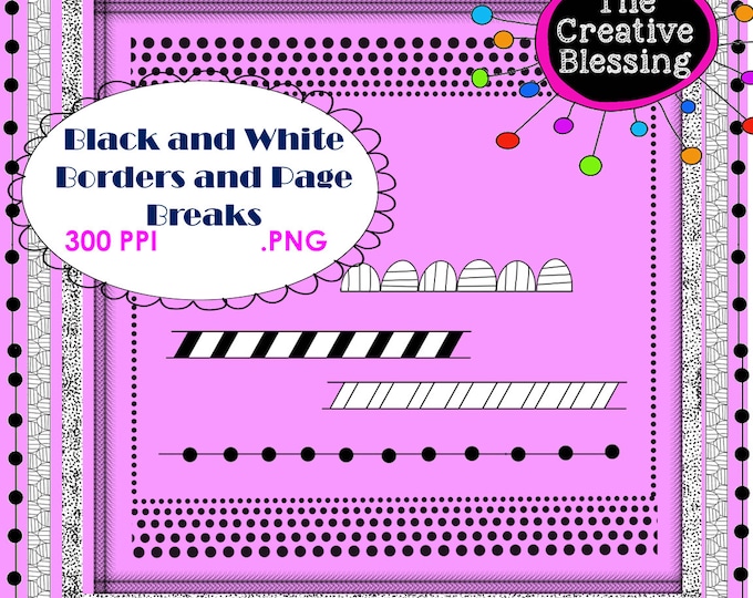 Zen Doodle Border Clipart Download, Printable Digital Stamps, Tribal ...