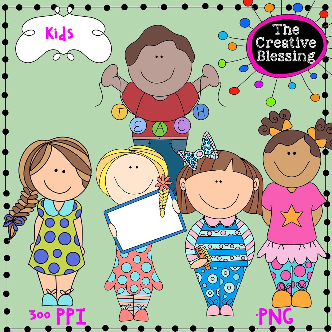 School Kids Hand Drawn Clip Art - Etsy