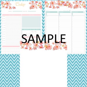 Printable Flower Planner, Calendar, Notes, Stationery, Agenda, Pretty ...