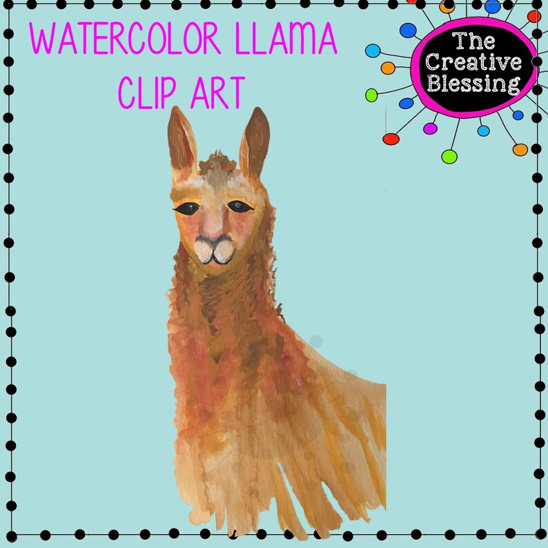 Watercolor Llama Clipart Image, Card Decor, Collages, Scrapbooking ...