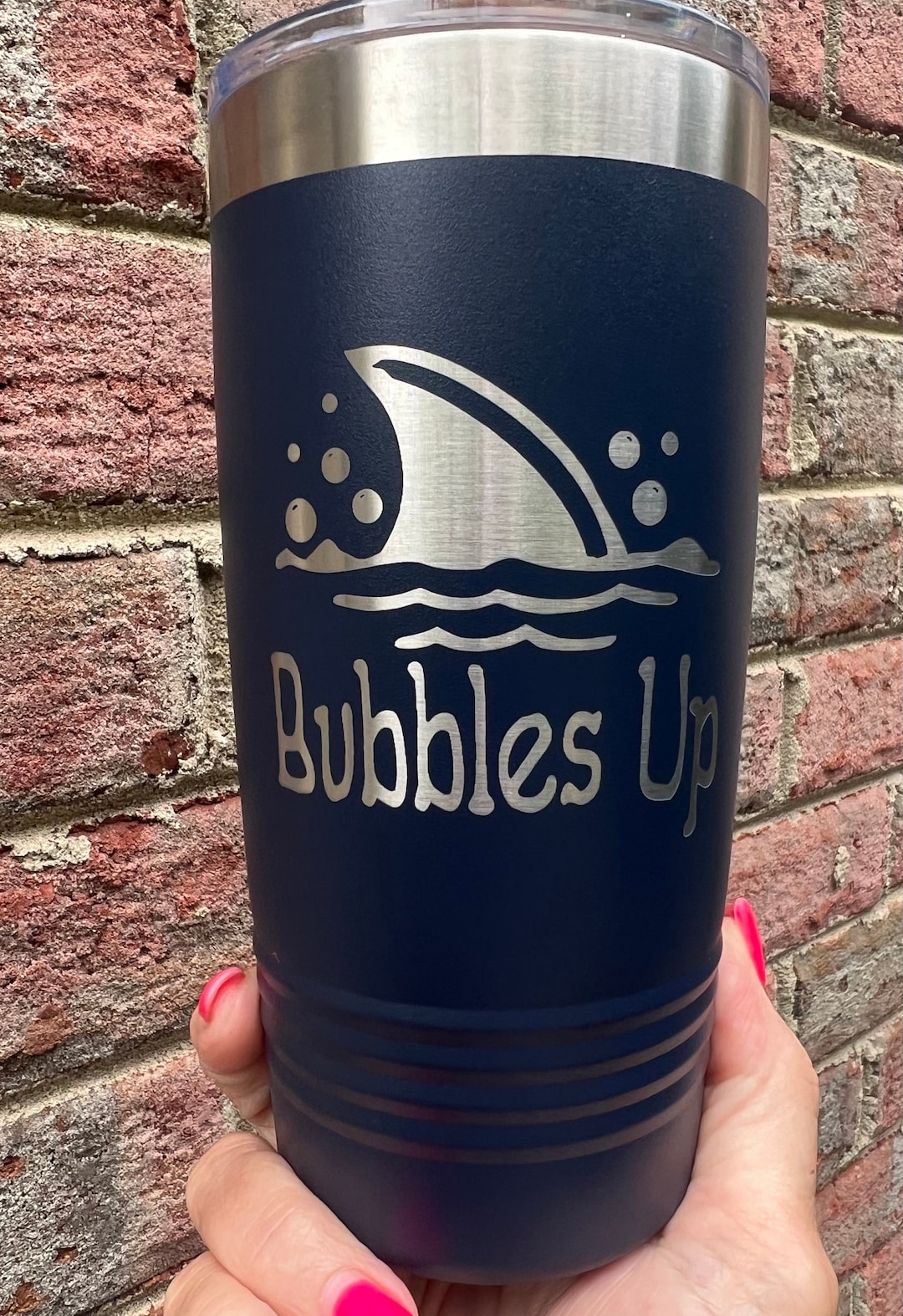 Bubbles up is Laser Etched on a 20oz Tumbler. Jimmy Buffett ...