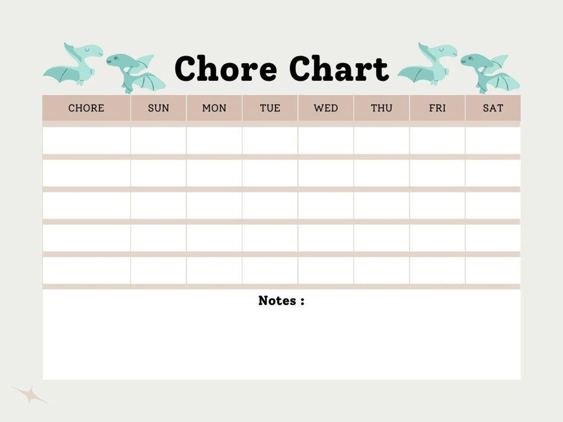 Chore Chart - Girls & Boys Version PRINTABLE - Etsy