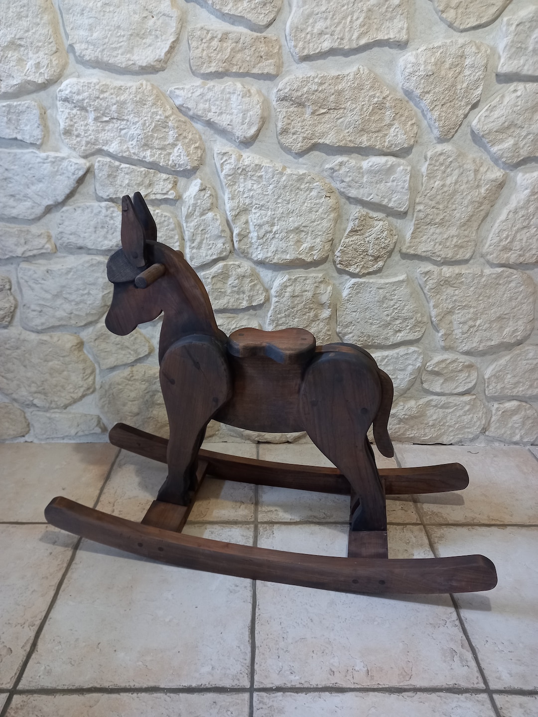 Solid Wood Rocking Horse Original Creation With Old-fashioned Patina - Etsy