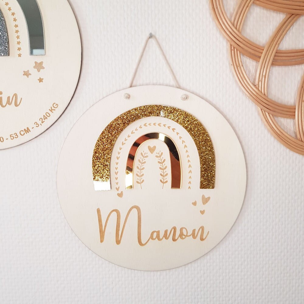 Arc-en-ciel à personnaliser version prénom simple ou plaque de | Etsy