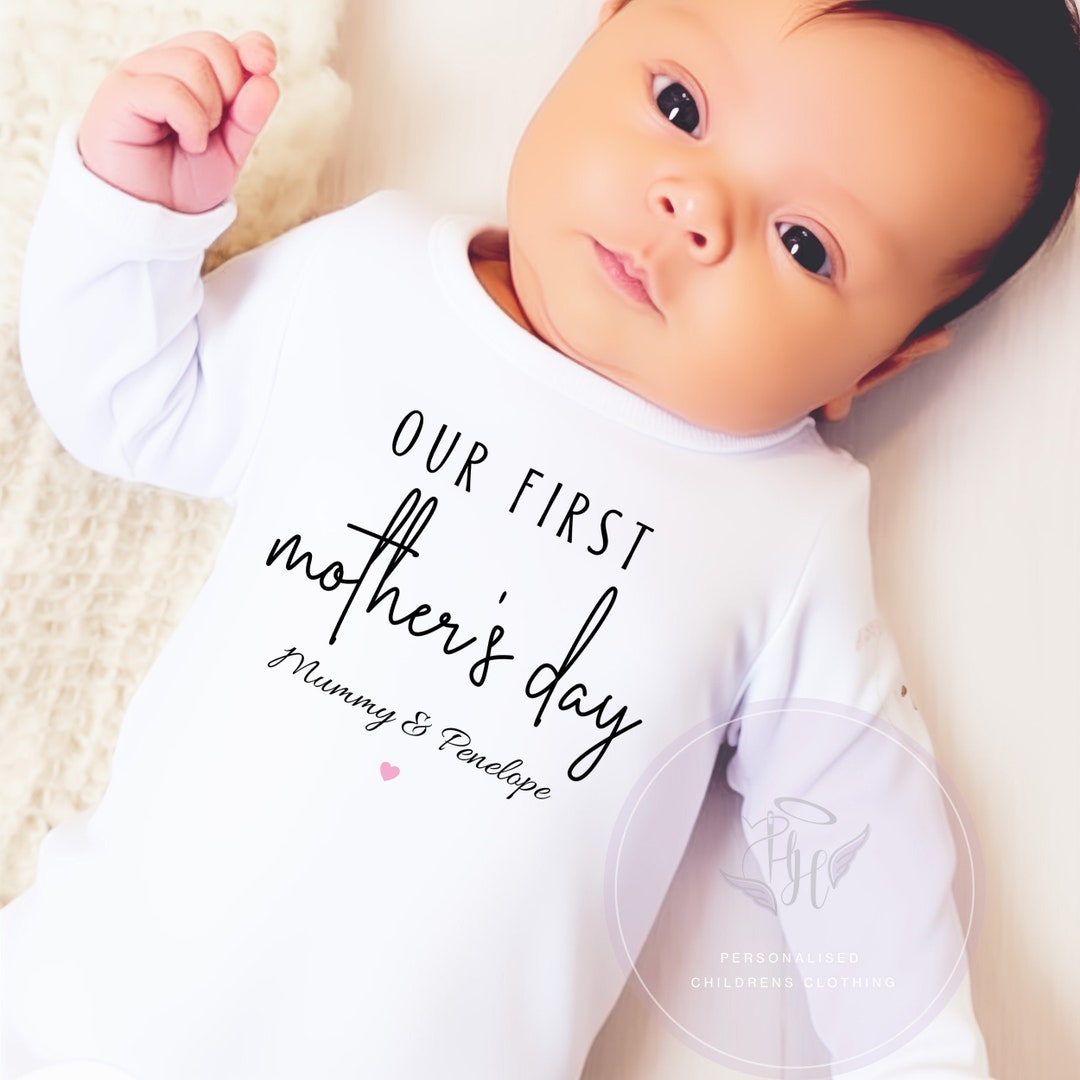 Personalised Our 1st Mother's Day Baby Grow, First Mothers Day Sleepsuit,bodysuit or Bib - Etsy